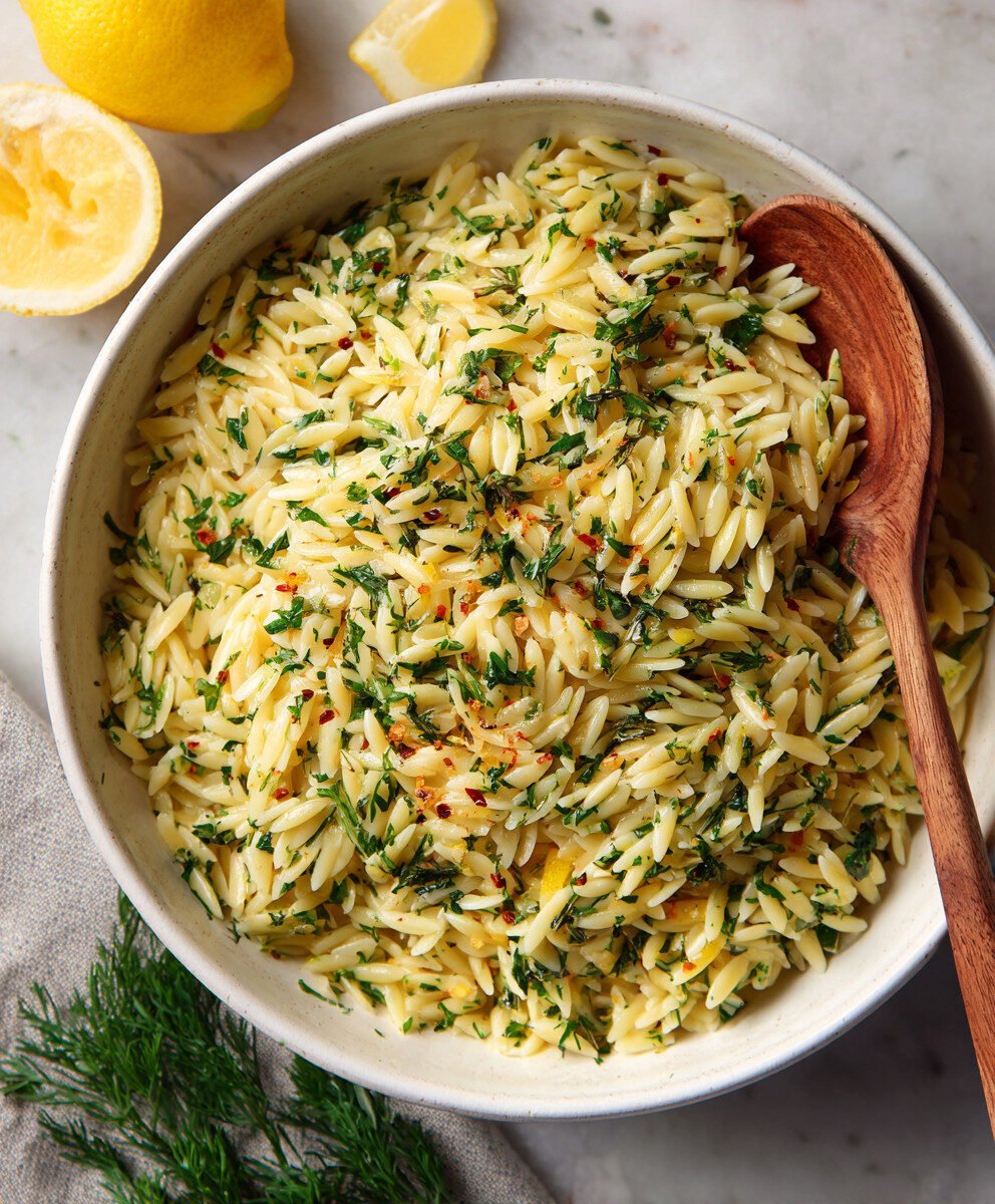 Lemon Herb Orzo Side Dish Recipe – eatwithflavor.com